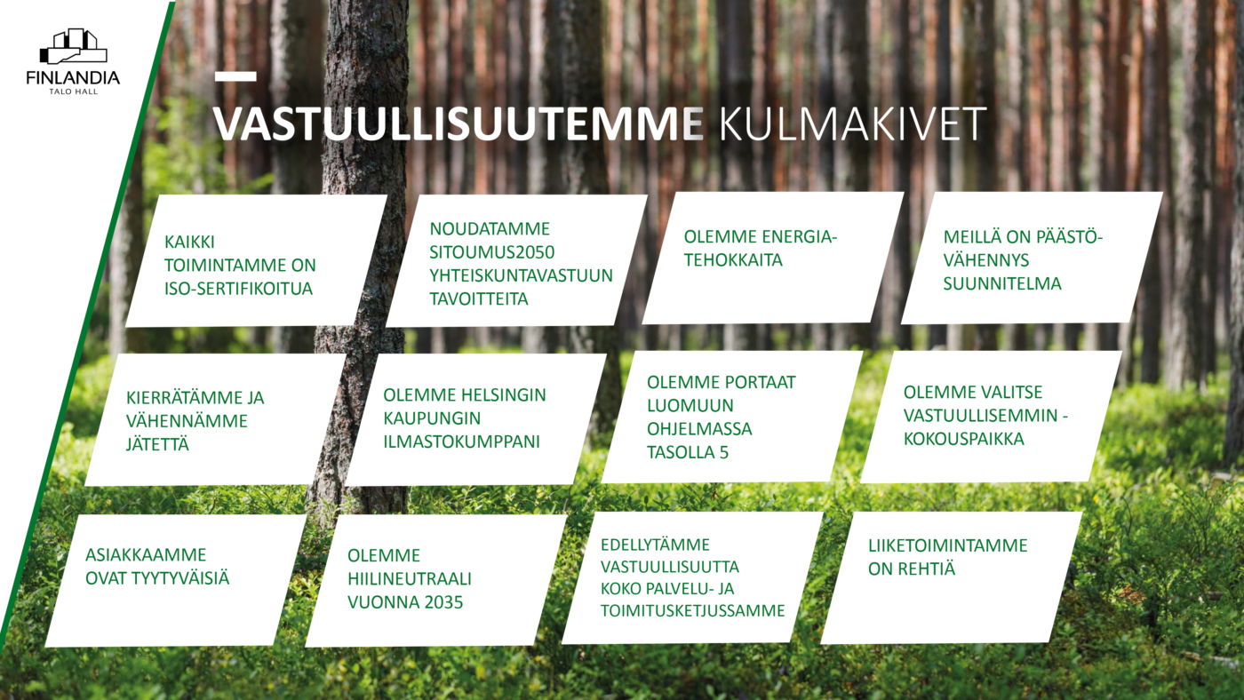 Vastuullisuus - Finlandia-talo